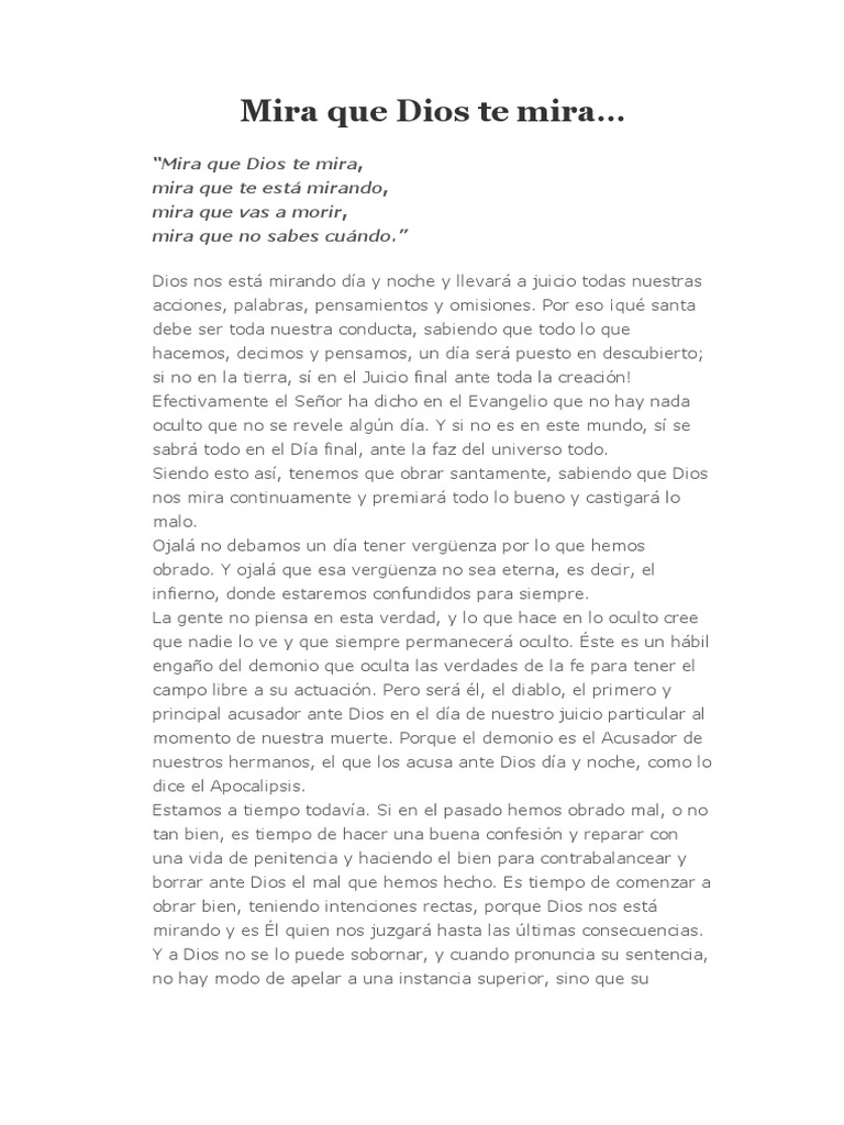 Mira Que Dios Te Mira | PDF
