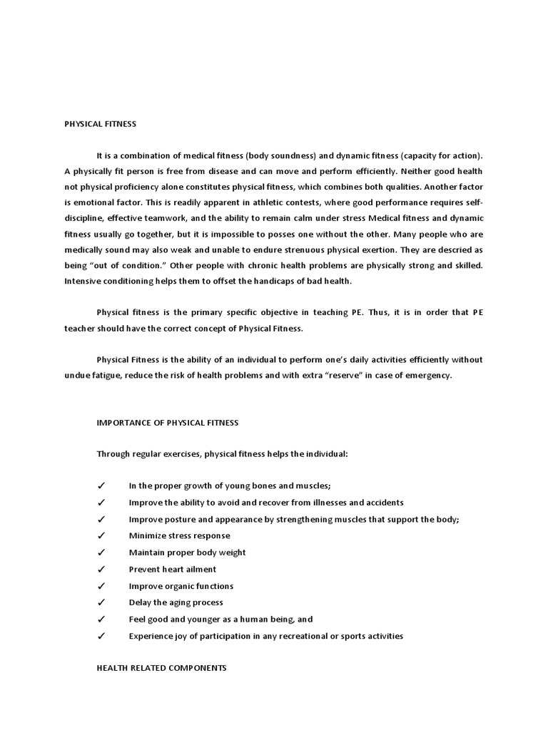 Reading Material 3 Path Fit All About Physical Fitness | PDF | Body ...