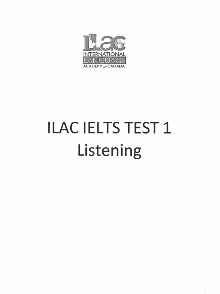 ILAC IELTS Test 01 - Listening | PDF