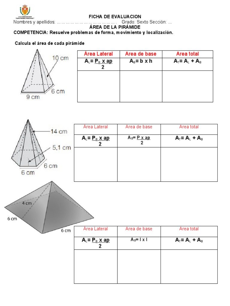Ficha de Área de Las Pirámides | PDF
