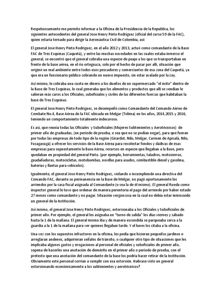 Henry Pinto | PDF | Oficial general