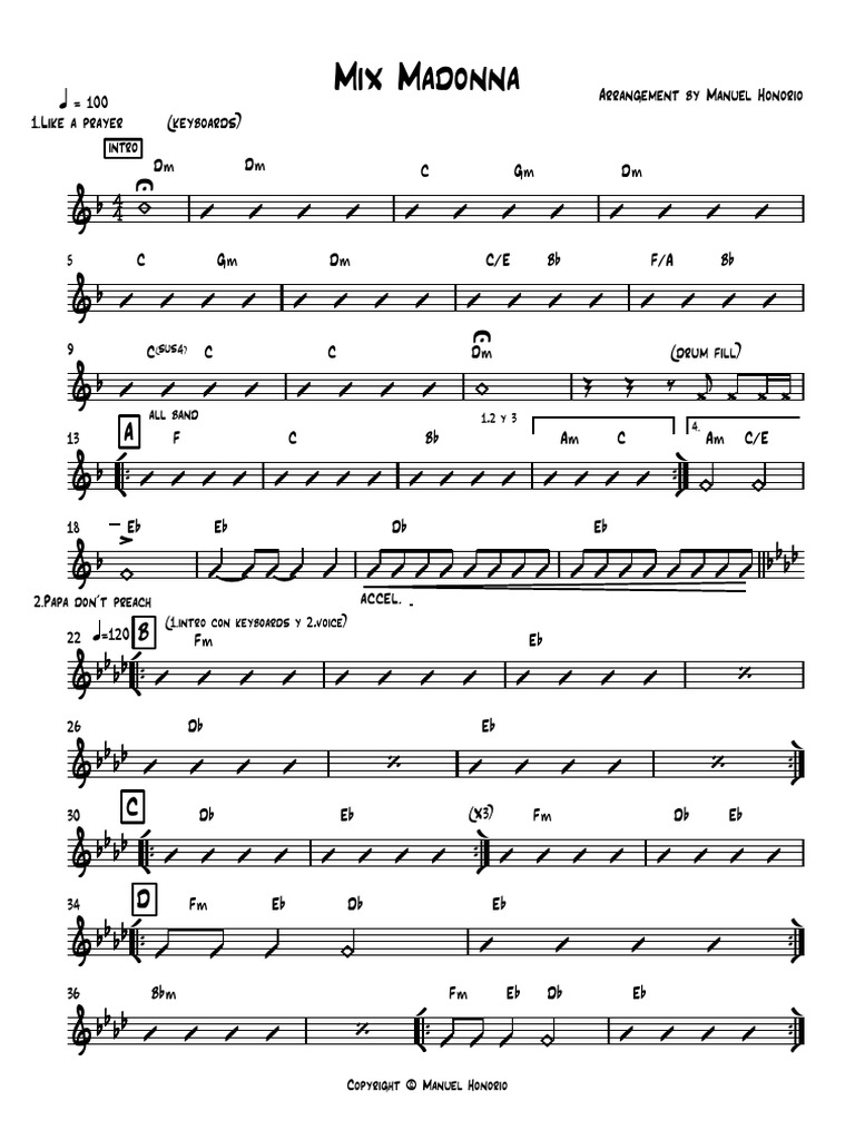 Mix Madonna - Partitura Completa | PDF
