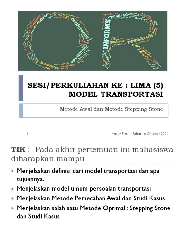 Model Transportasi untuk Mahasiswa | PDF | Metode & Bahan Ajar