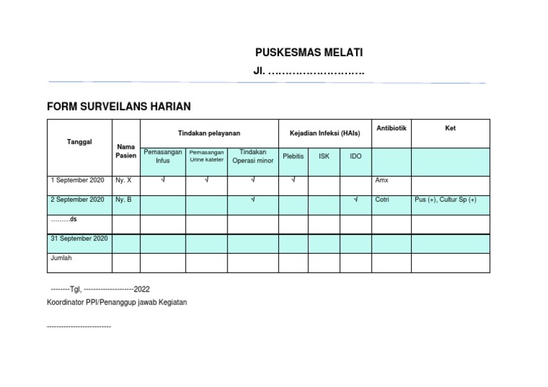 5.5.1. 2 Contoh Form Pengumpulan Data PPI Harian | PDF
