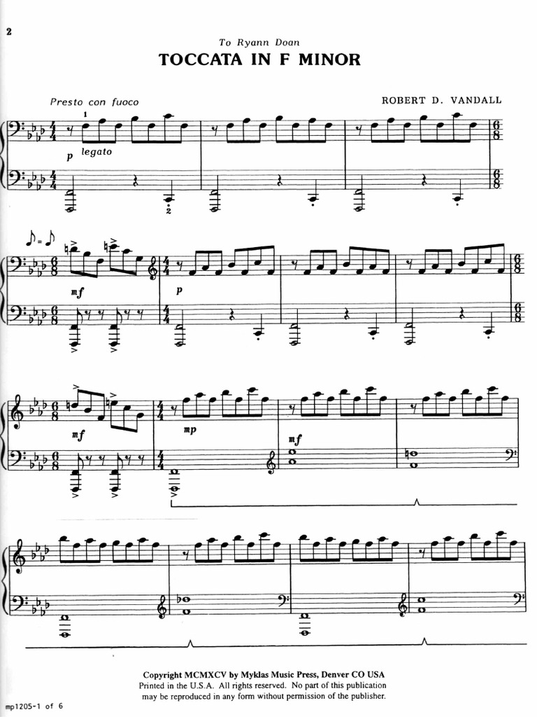 Vandall, Toccata in F Minor | PDF