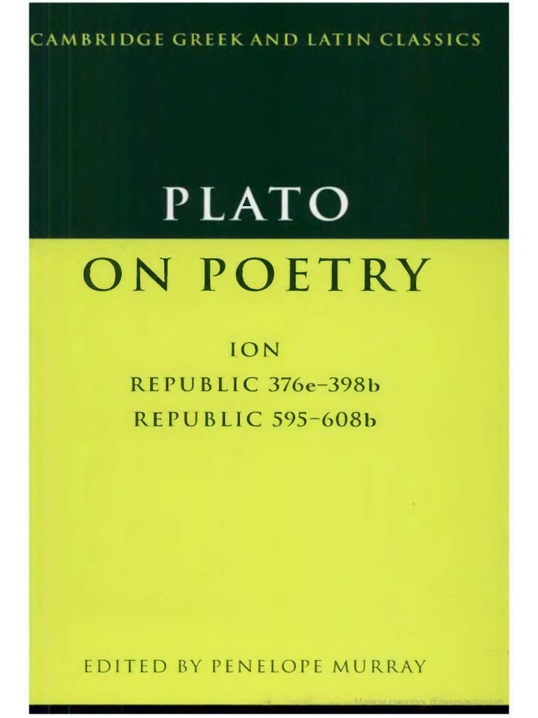 Penelope Murray (Editor) - Plato On Poetry (1996, - 220818 - 200401 | PDF