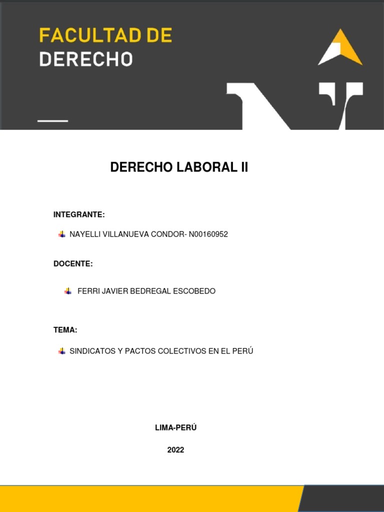 Nayelli Nicole Villanueva Condor - T1 - Derecho Laboral 2 | PDF | Sindicato | Derecho laboral