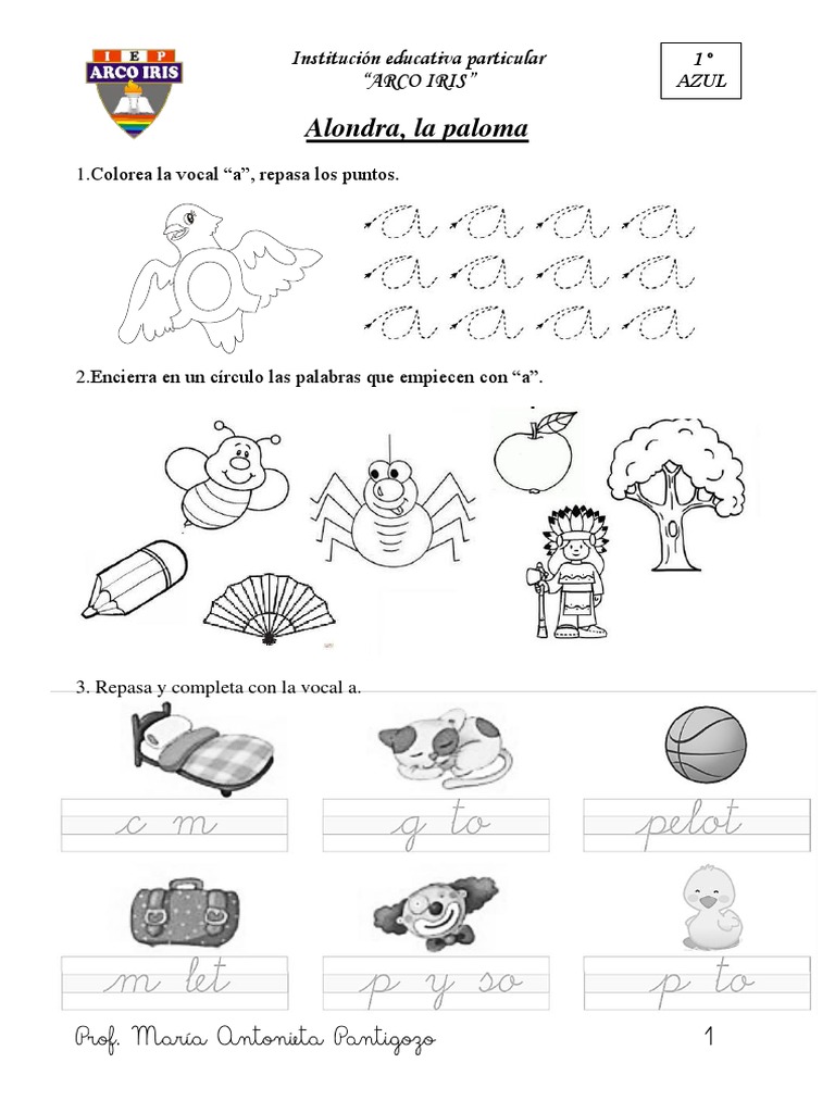 Actividades Preescolares con la Vocal A | PDF