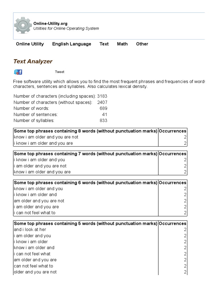 Text Analyzer - Text Analysis Tool - Counts Frequencies of Words, Characters, Sentences and ...