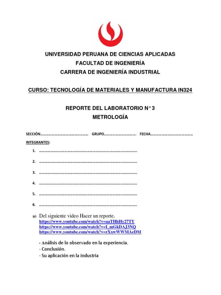 Reporte N 3 Metrologia Pdf Arte Informática