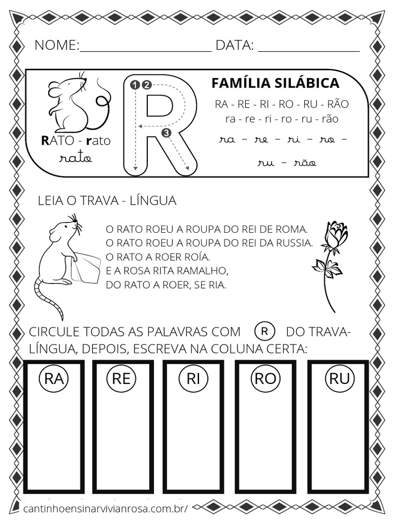 Atividades de Alfabetizacao Letras R S T V XZ | PDF
