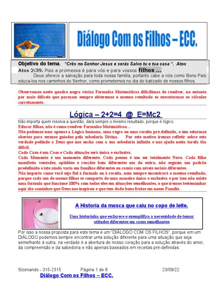 Ecc 03 Dic3a1logo Com Os Filhos | PDF | Amor | Deus