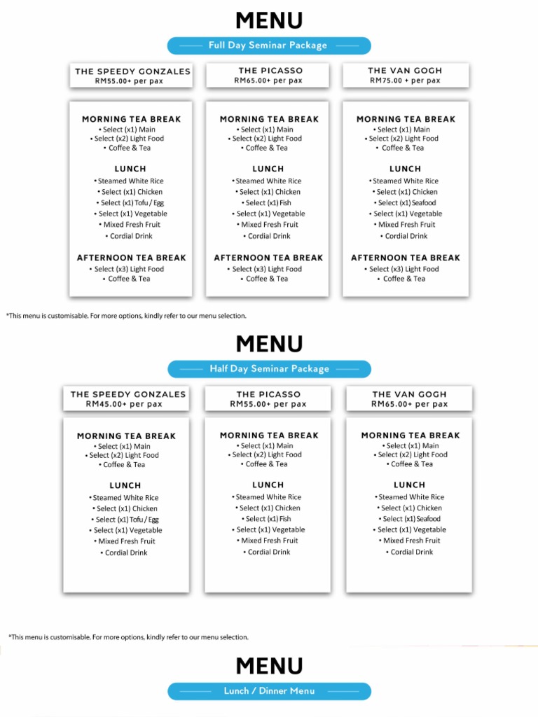 ISpace Catering Menu 2022 | PDF