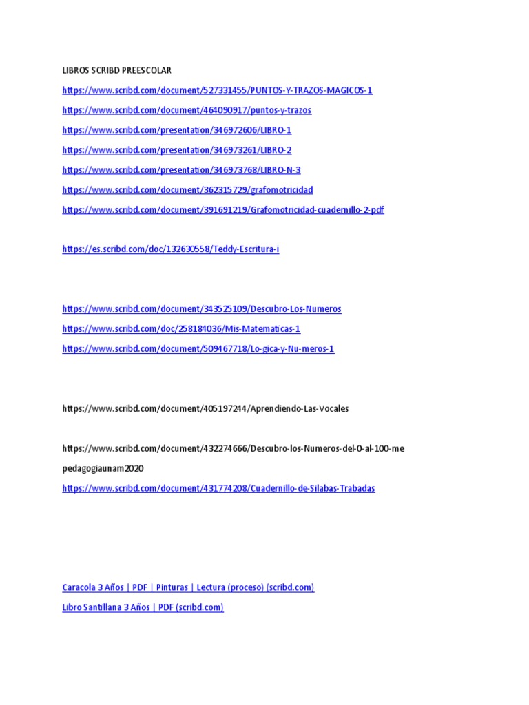Libros Scribd Preescolar | PDF