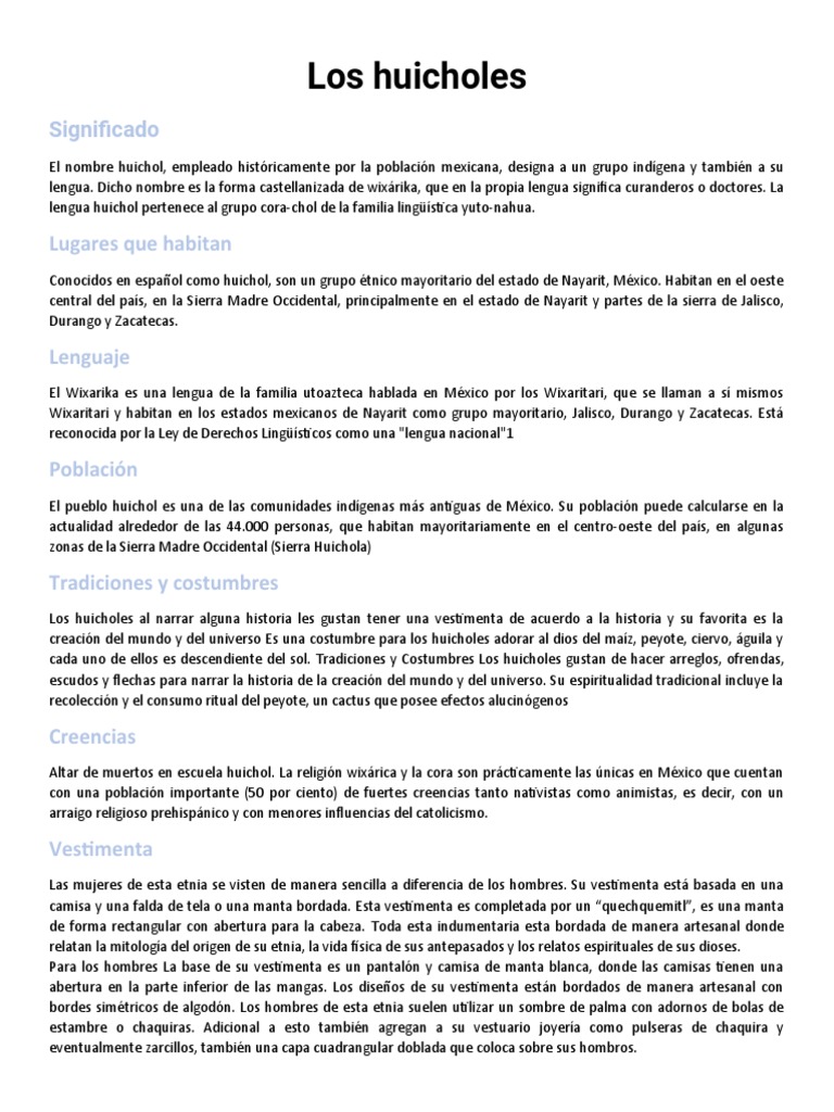 Los Huicholes | PDF | Antropología cultural