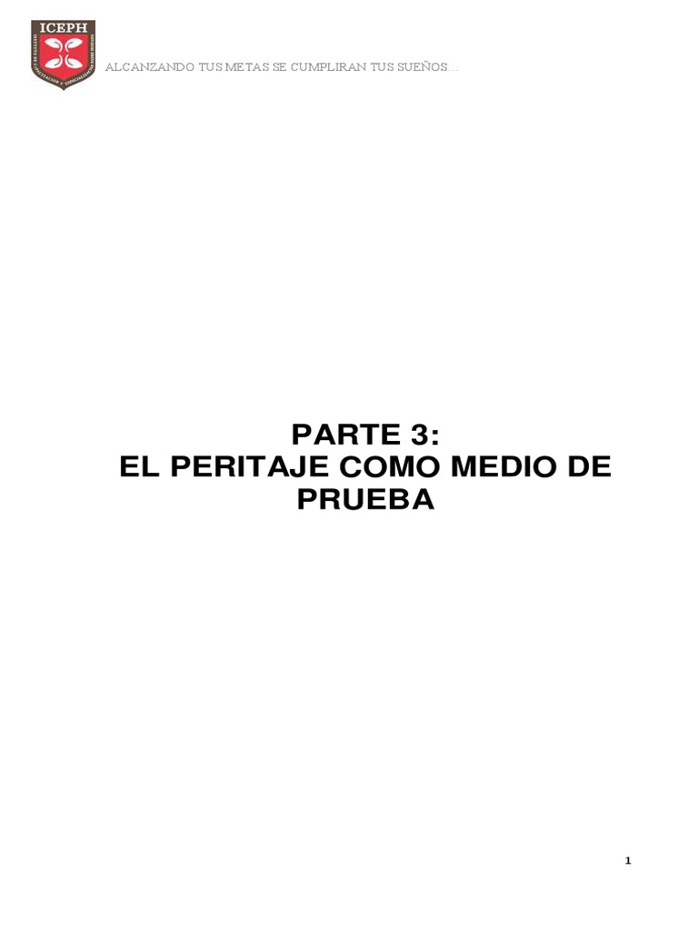 El Peritaje Como Medio de Prueba | PDF | Testigo experto | Evidencia (ley)