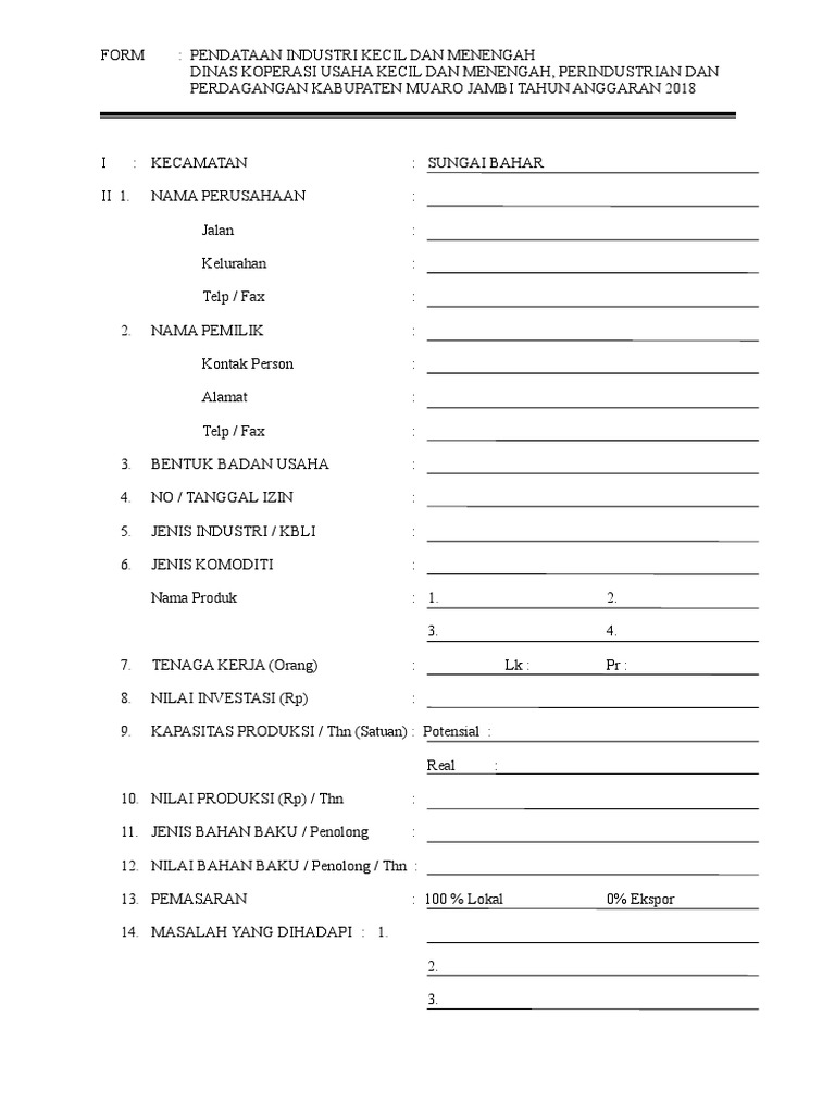Format Pendataan PDF Free | PDF