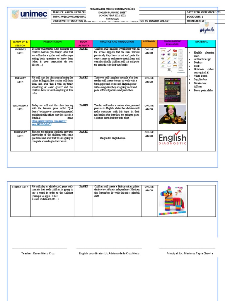 Planeacion de Ingles 6to Grado | PDF | Cognition | Cognitive Science