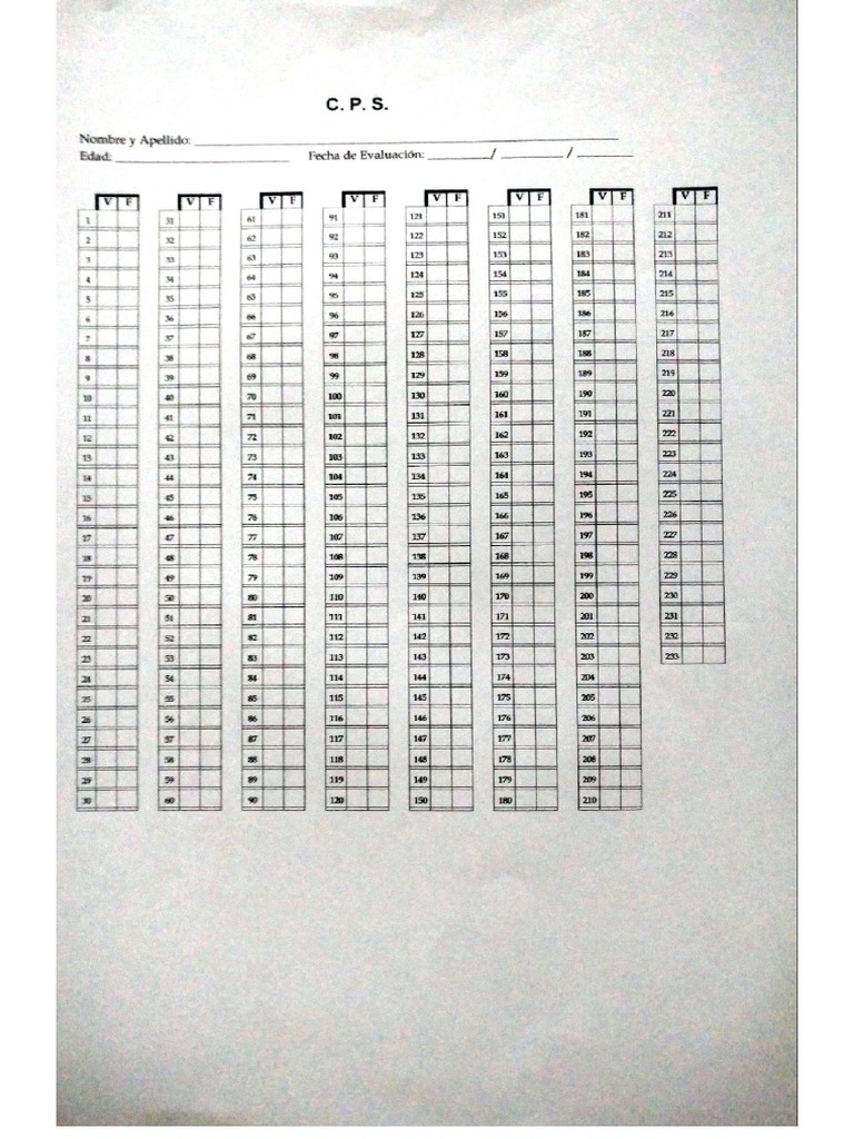 CPS hoja de respuestas | PDF