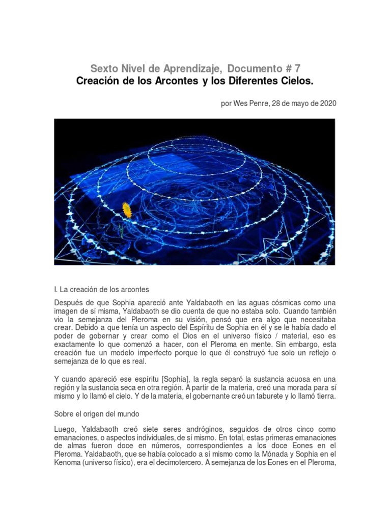 Documento #7 Creación de Los Arcontes Sexto Nivel de Aprendizaje | PDF ...