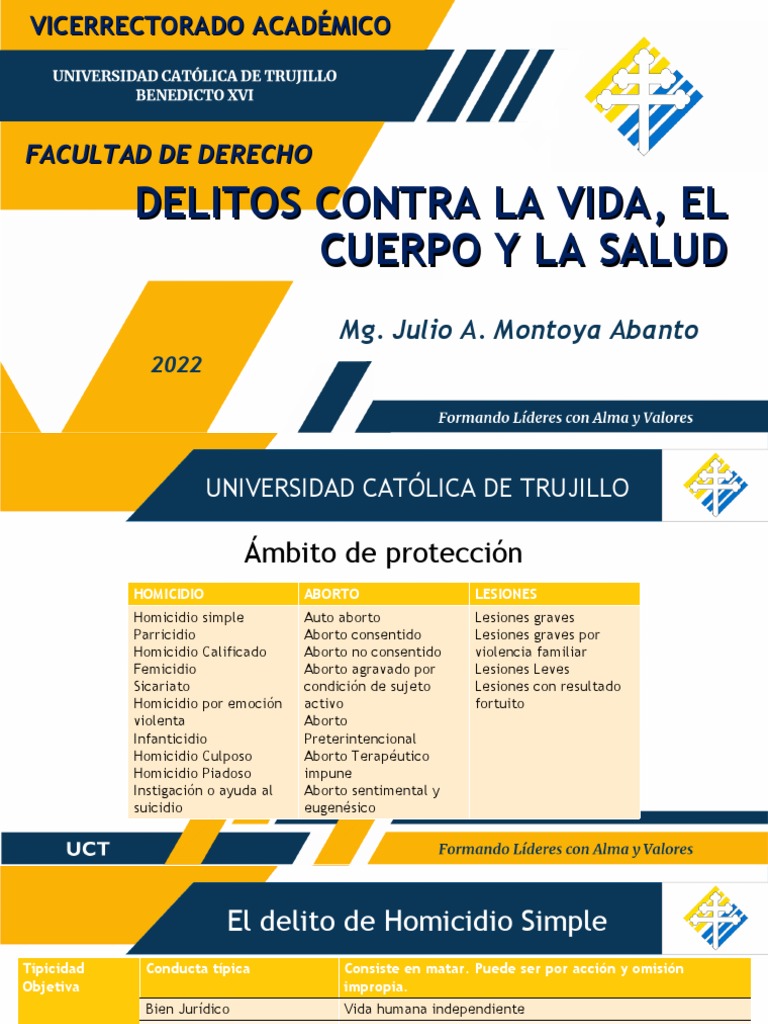 Delitos Contra La Vida El Cuerpo Y La Saluld Pdf Homicidio