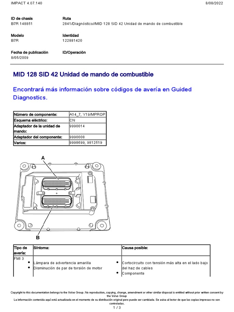 MID 128 SID 42 Unidad de Mando de Combustible | PDF | Ingenieria Eléctrica | Electricidad
