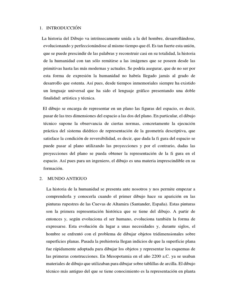 Histotia Del Dibujo Técnico | PDF | Dibujo | Lápiz