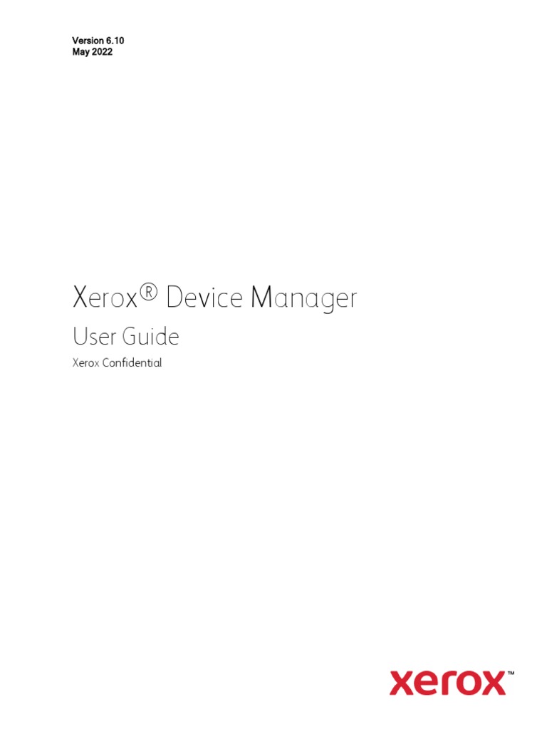 Xerox Device Manager 6.10 User Guide - EN | Download Free PDF ...