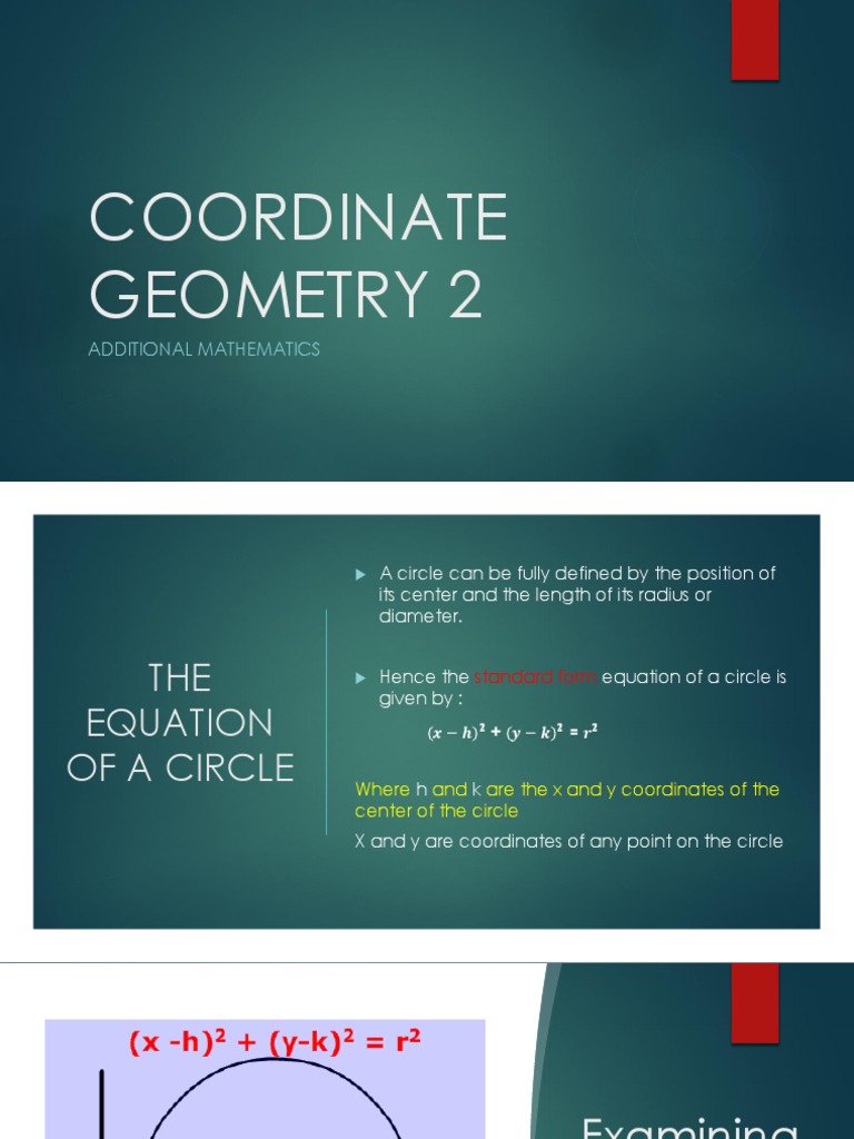 Coordinate Geometry 2 | PDF | Circle | Equations
