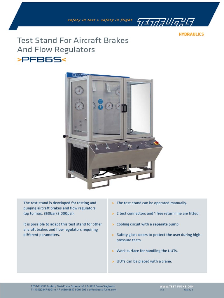 pfb6s - Test Stand For Aircraft Brakes - e | PDF | Mechanical ...