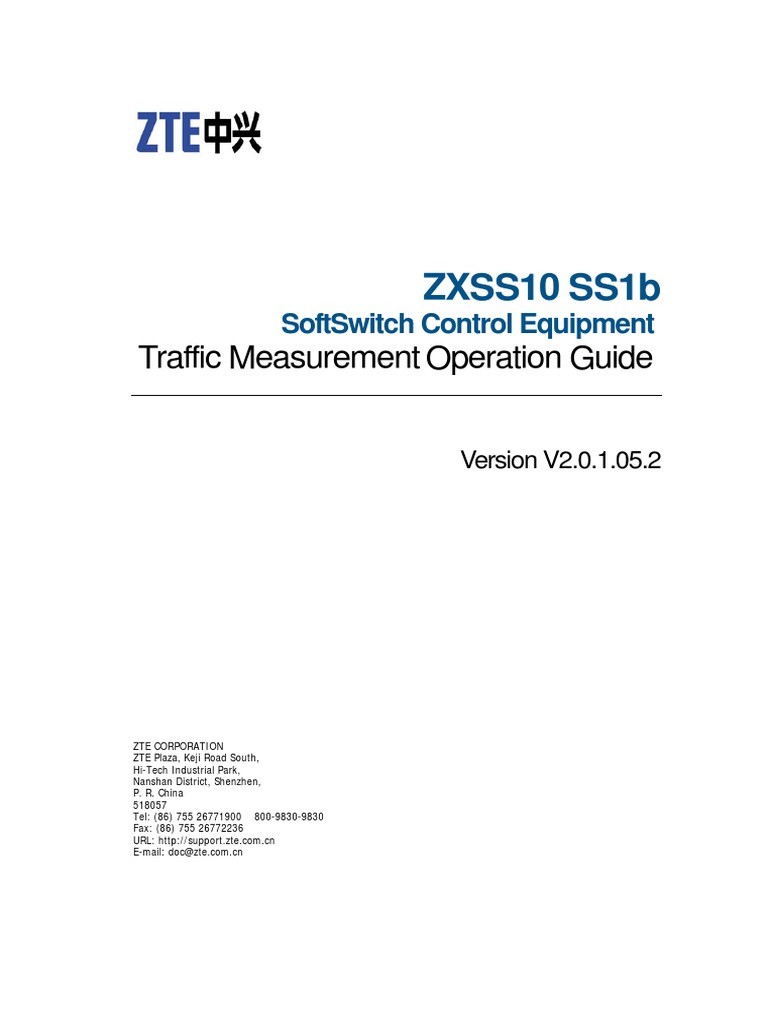 33-ZXSS10 SS1b SoftSwitch Control Equipment Traffic Measurement ...