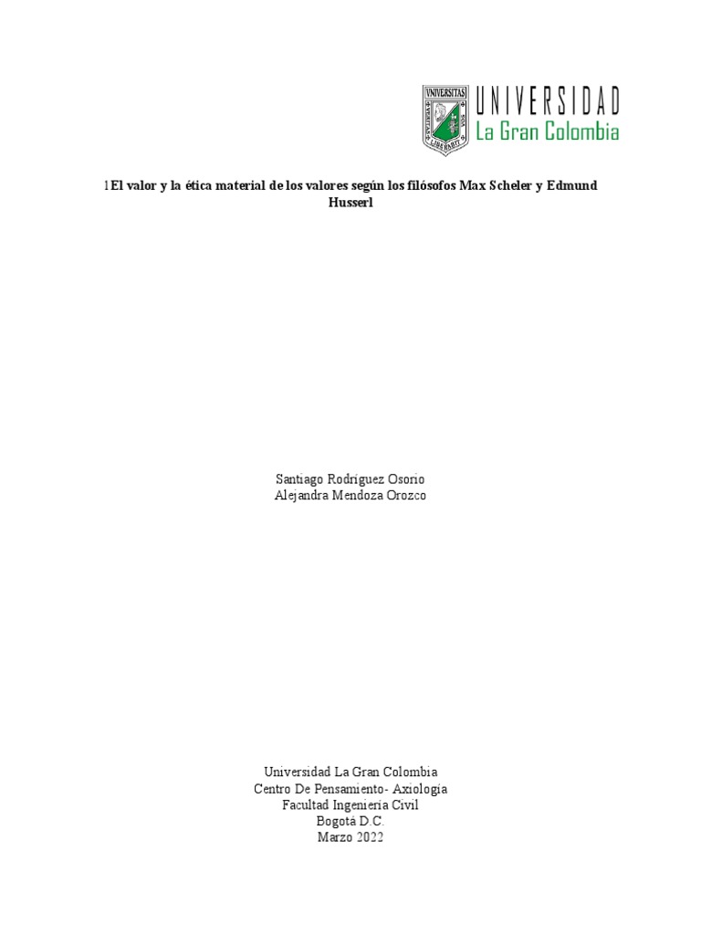 Ética y valores en Max Scheler | PDF | Moralidad | Edmund Husserl