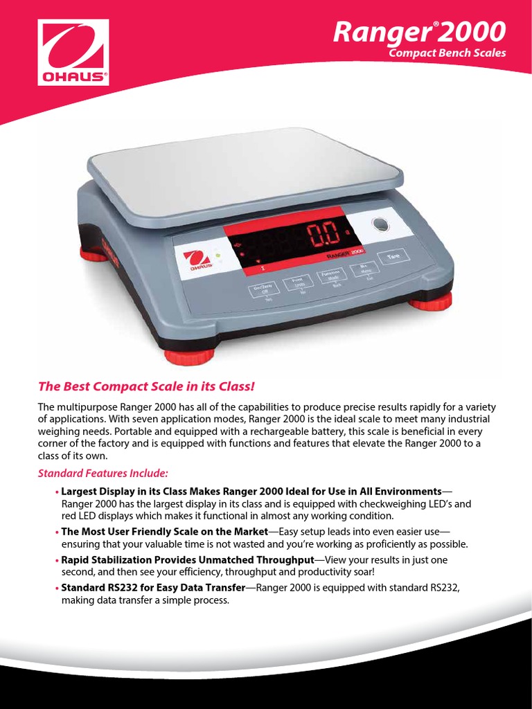 OHAUS Ranger 2000 | PDF | Weight | Sampling (Statistics)