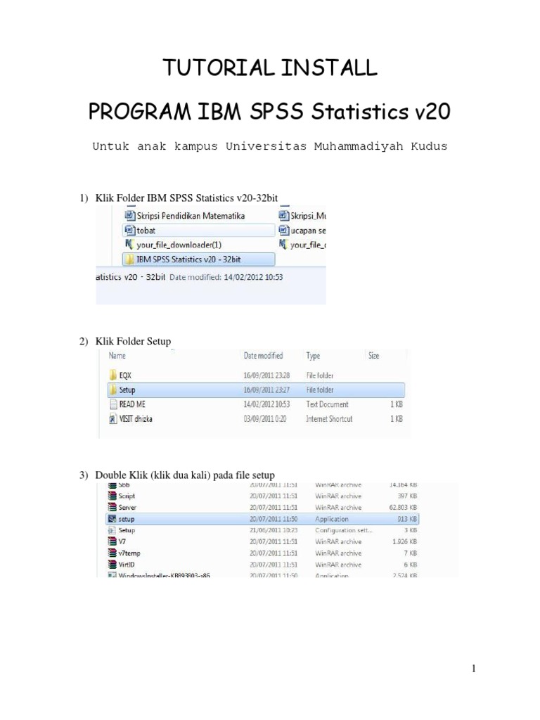 Tutoriasl Install IBM SPSS Statistics v20-1 | PDF | Komputer