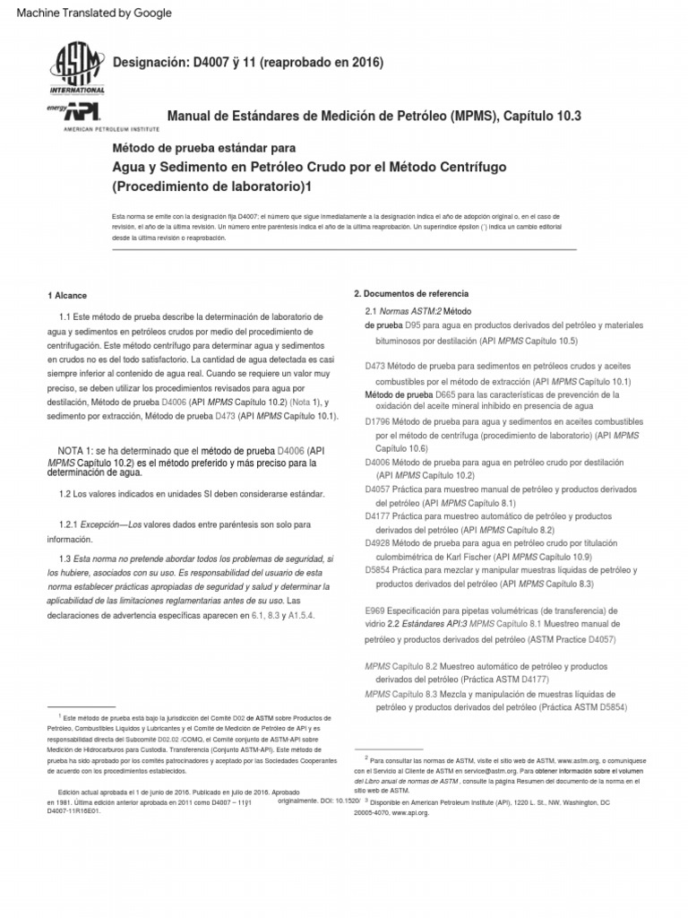 Agua y Sedimentos en Petróleo Crudo | PDF | Petróleo | Agua