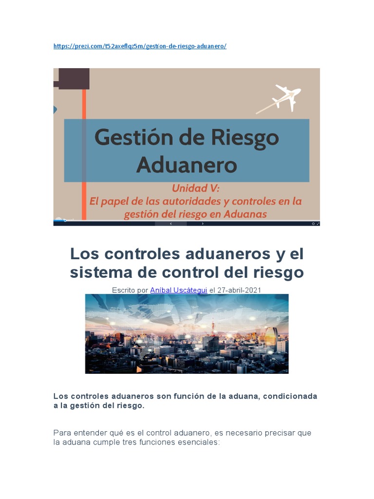 Material para Clase de Gestiòn de Riesgo | PDF | aduana | Economias