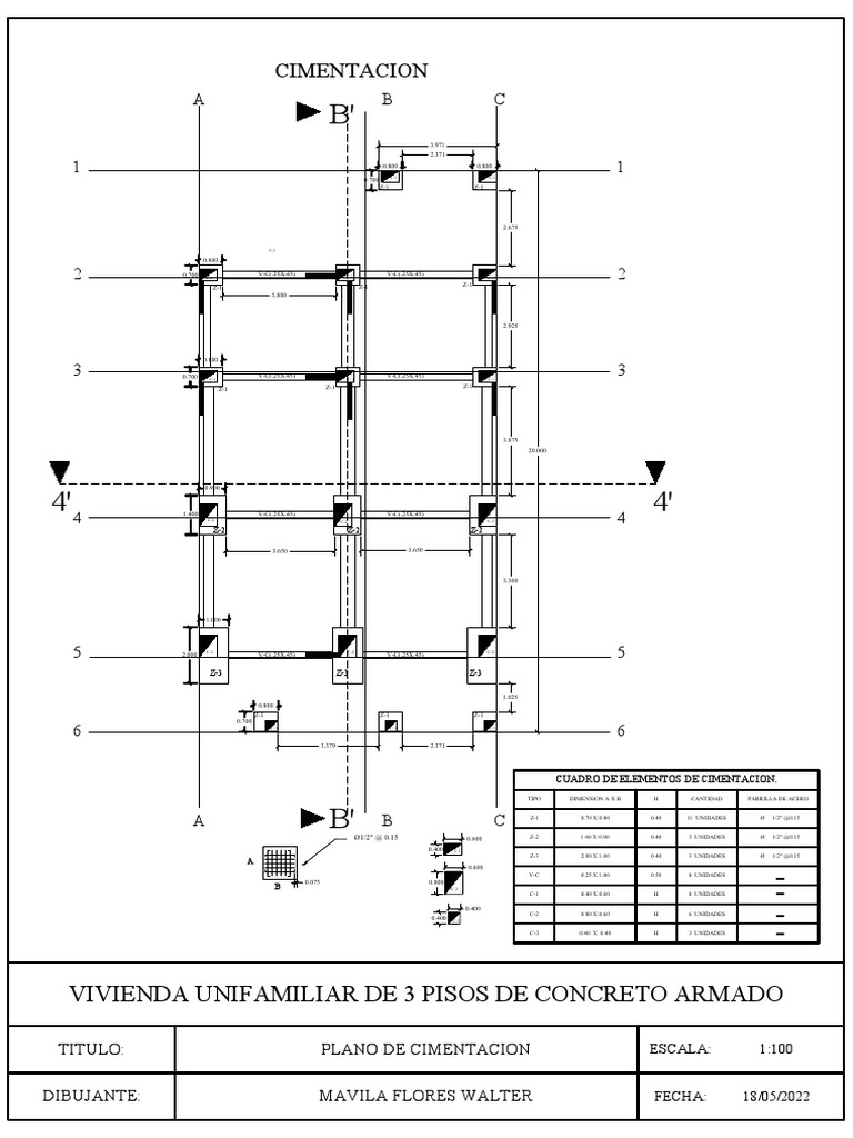 Planos de CIMENTACION | PDF
