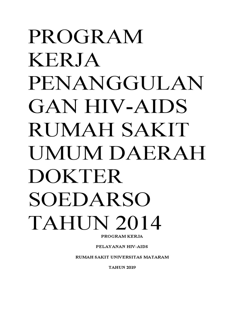 Program Kerja Rs Pelayanan Hiv-Aids | PDF