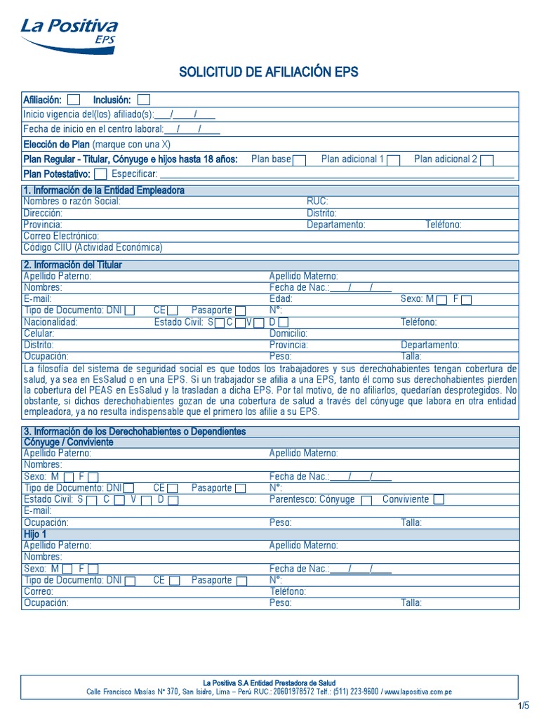 Solicitud de Afiliacion - Eps - Regular | PDF | Privacidad de la información | Historial médico