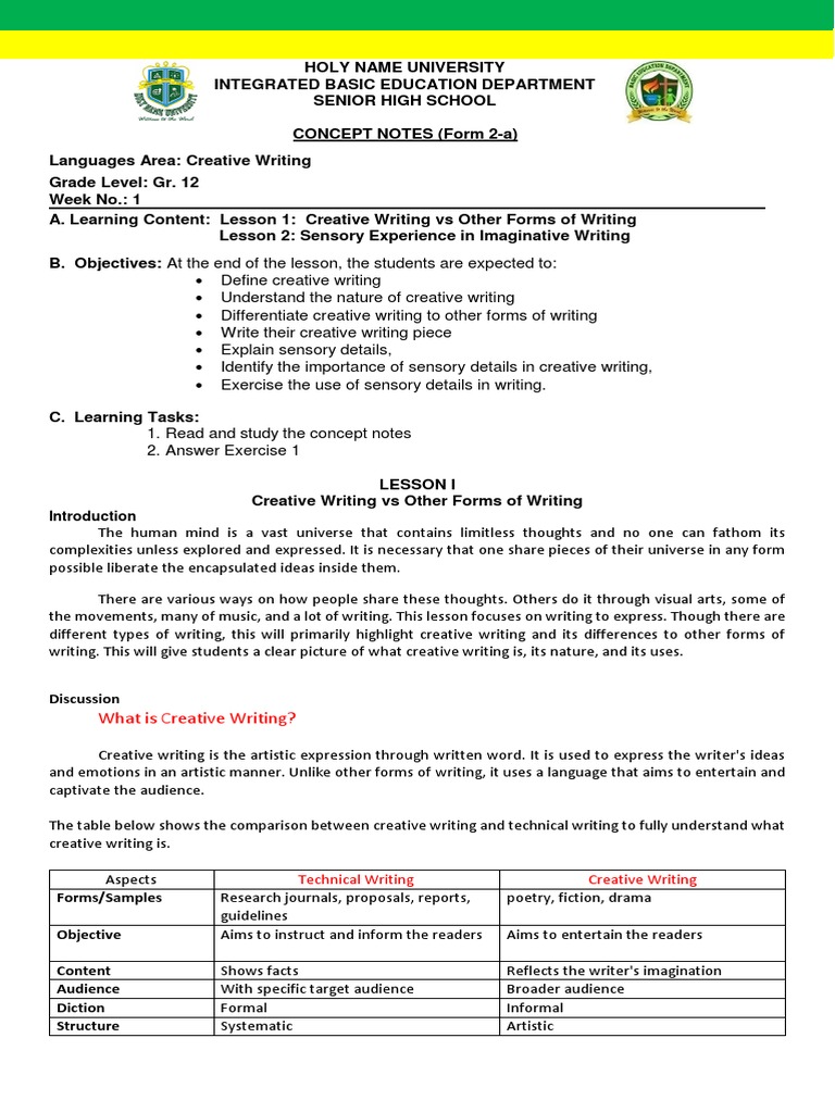 Creative Writing Vs Technical Writing | PDF | Much Ado About Nothing ...