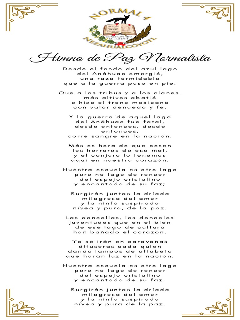 Himno de Paz Normalista | PDF