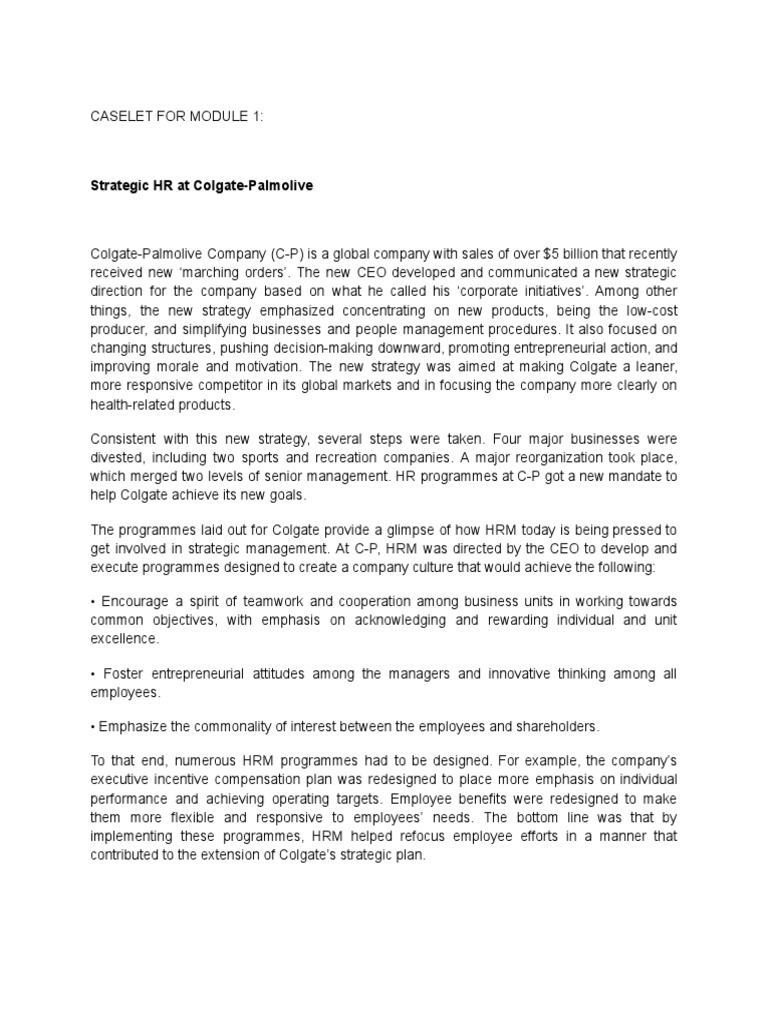 Caselet For Module 1 | PDF | Human Resource Management | Incentive