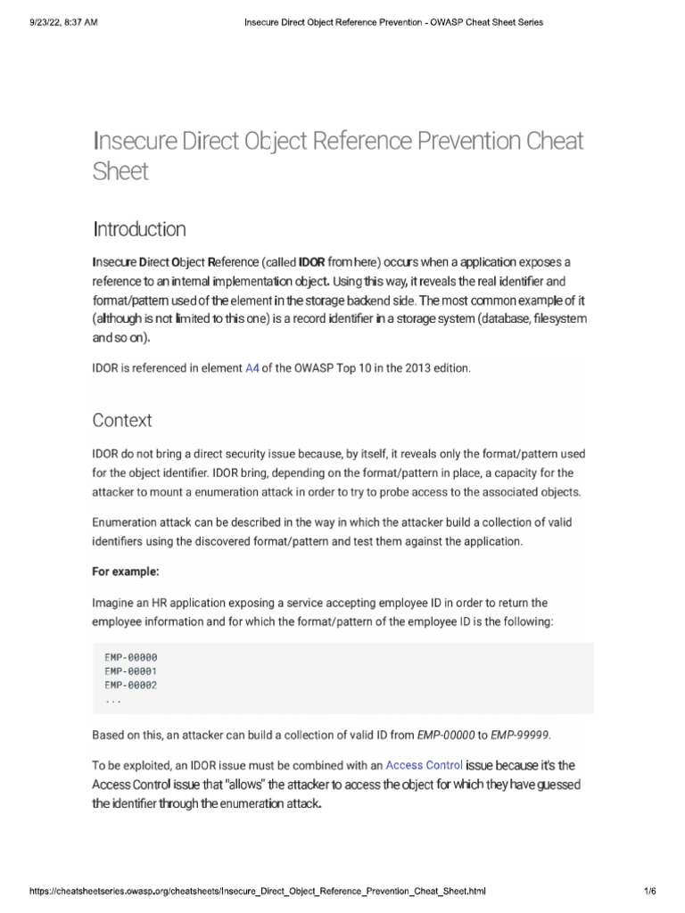 Insecure Direct Object Reference | PDF Insecure Direct Object Reference | PDF
