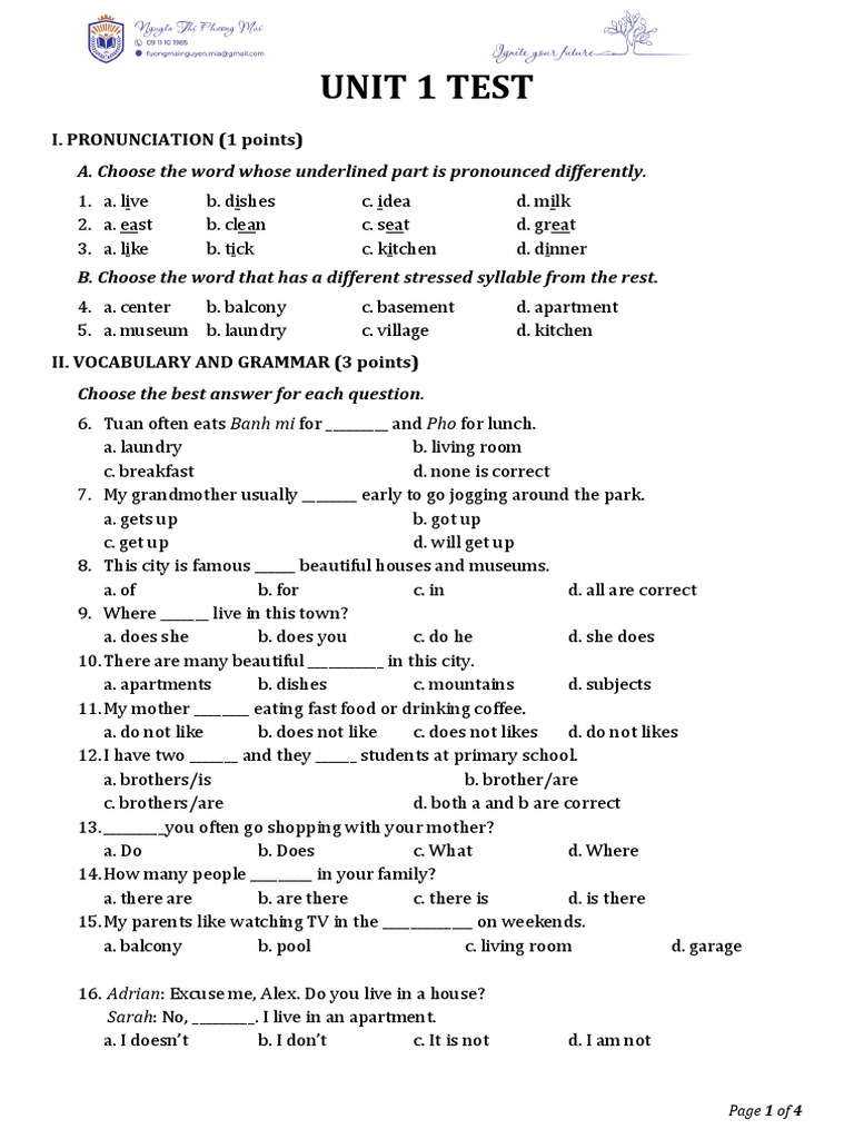 Smart World - Unit 1 Test | PDF