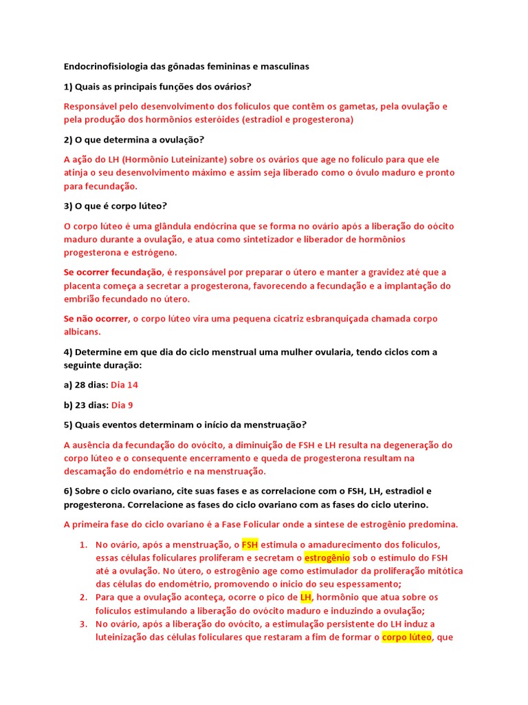 Funções e Ciclos das Gônadas Humanas | PDF | Hormônio luteinizante | Ovário