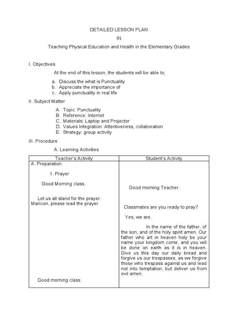 Lesson Plan - GMRC | PDF | Teachers | Cognitive Science