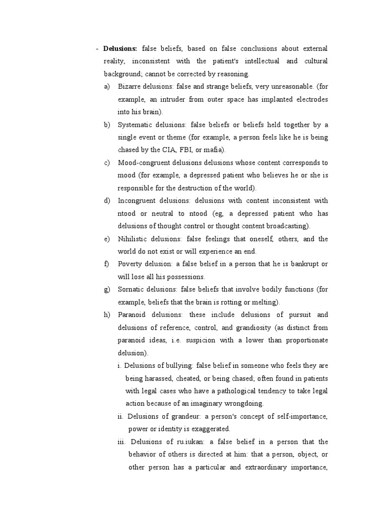 Klasifikasi Delusi (Waham) Dan Halusinasi | PDF | Hallucination | Delusion