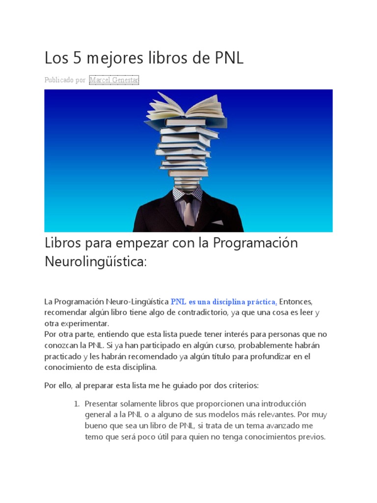 Los 5 Mejores Libros de PNL | PDF | Programación neurolingüistica
