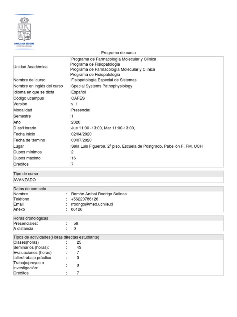 Fisiopatologia de Sistemas | PDF | Especialidades Medicas | Medicina CLINICA