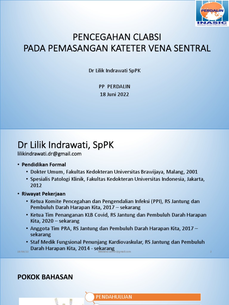 DR Lilik - Seminar Ppi Icu-Pencegahan Iad | PDF